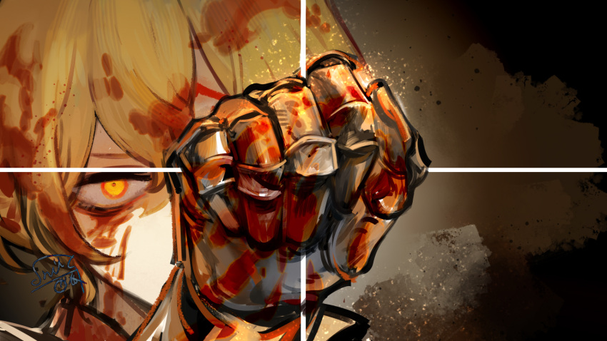 Safebooru - 1boy blonde hair blood blood in hair blood on face ...