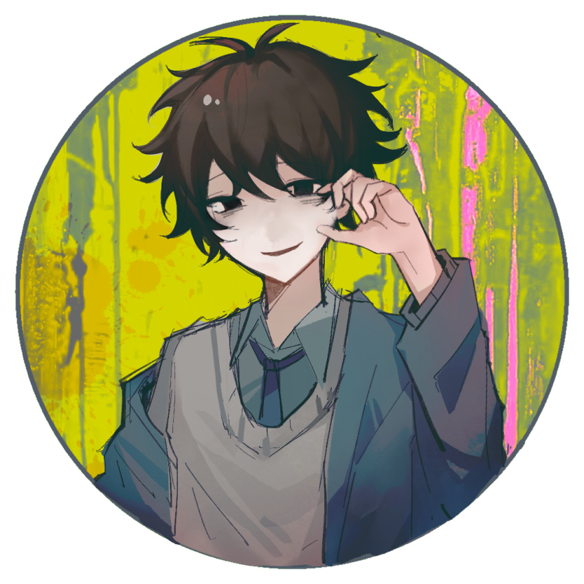 Safebooru - 1boy aqua shirt atoxassqswet black eyes black hair blue ...