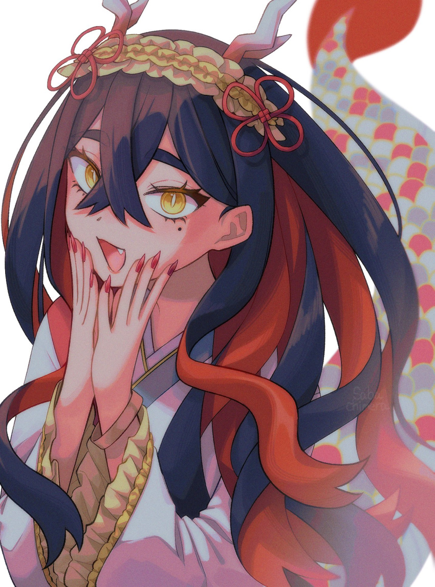 Safebooru - 1girl :d artist name black hair bracelet bright pupils ...
