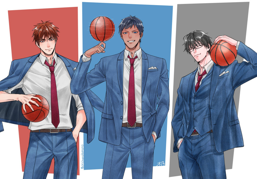 Safebooru 3boys Aomine Daiki Ball Basketball Object Belt Black 0241