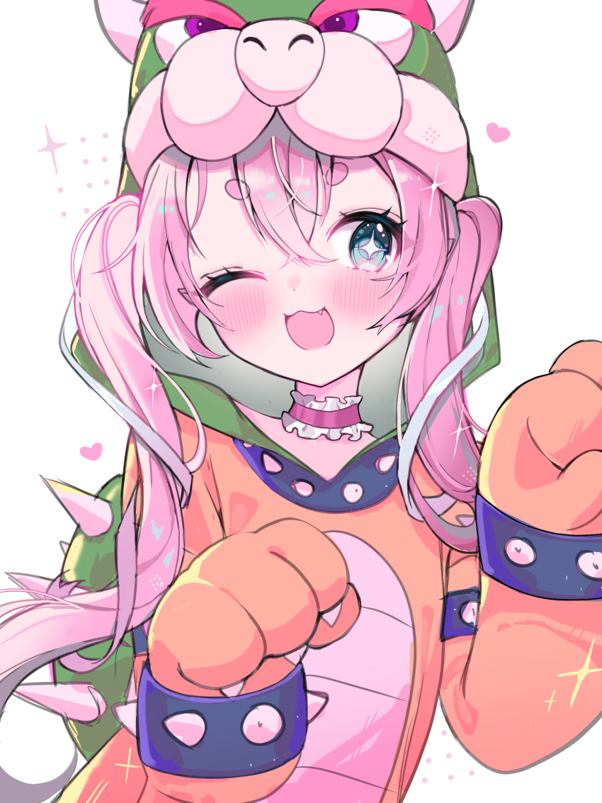 Safebooru - 1girl blue eyes blush bowser bowser (cosplay) character ...