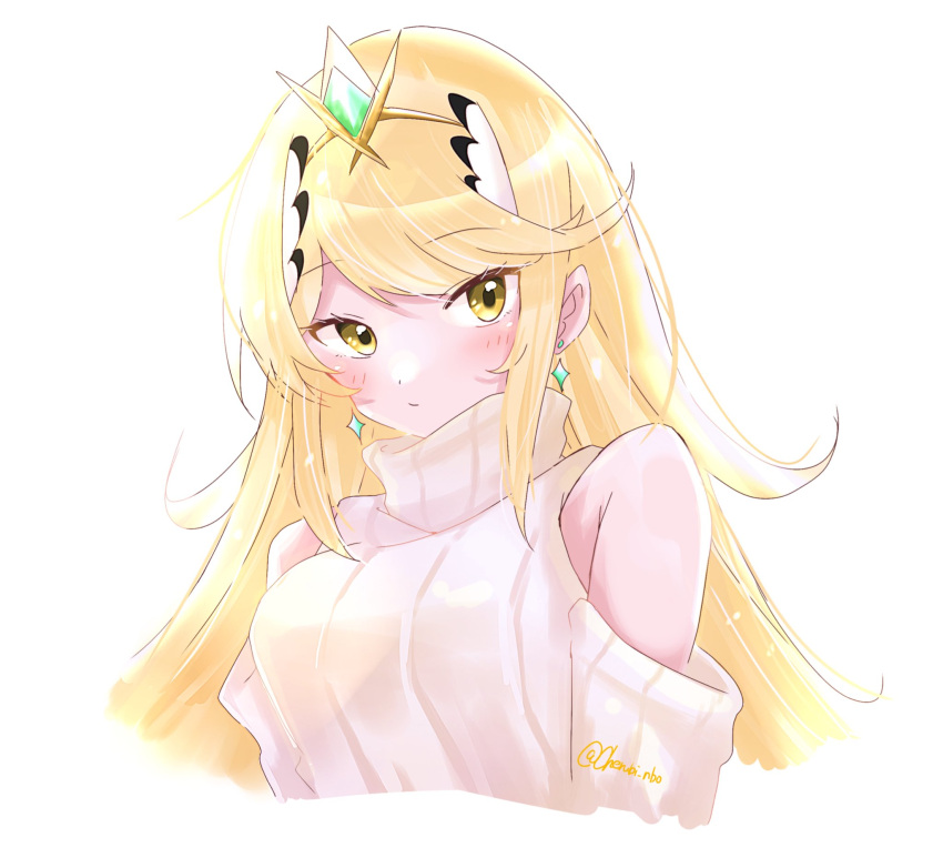 Safebooru - 1girl bare shoulders blonde hair blush cherubi nbo detached ...