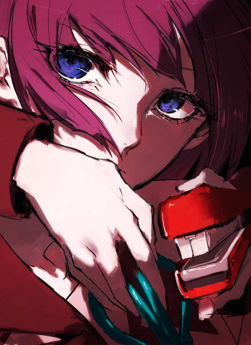 Safebooru - 1girl bakemonogatari blue eyes close-up closed mouth ...