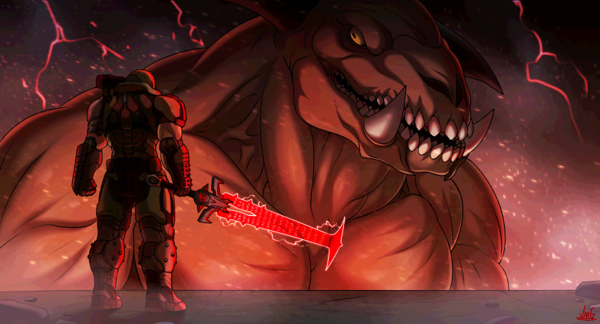 Safebooru - 1boy absurdres armor biceps clenched hand colored sclera ...