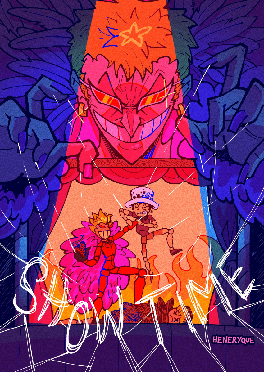 Safebooru - 3boys absurdres artist name black coat black hair blonde ...
