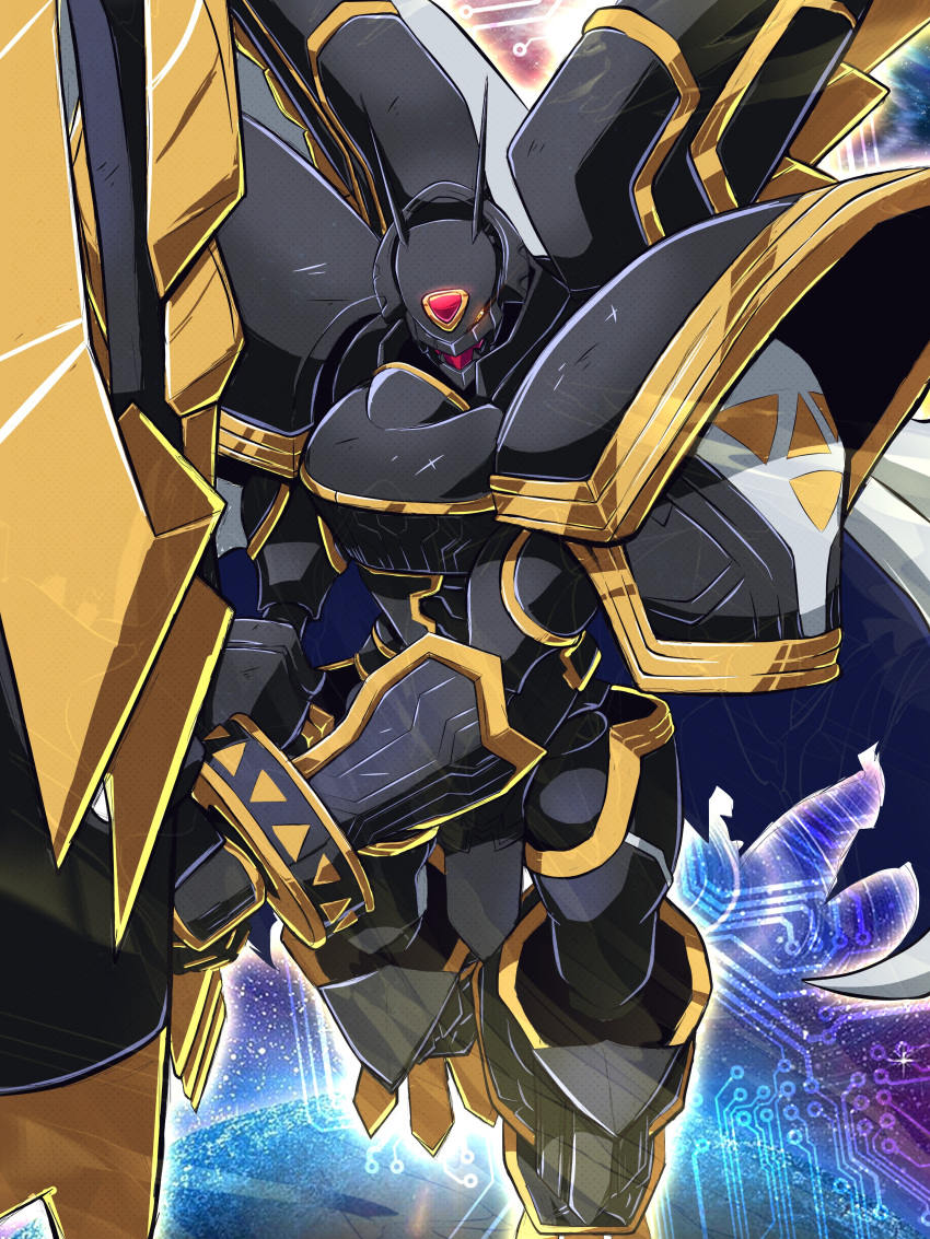 Safebooru - absurdres alphamon armor black armor cape digimon digimon ...