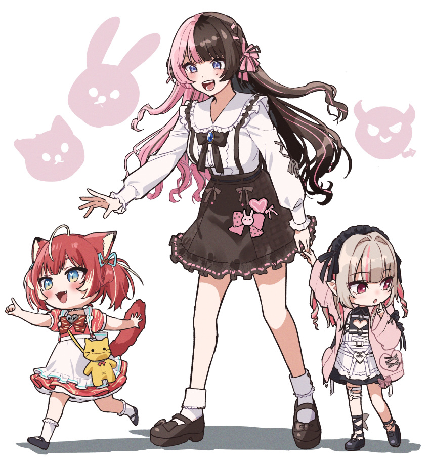 Safebooru - 1girl 3girls :d :o absurdres ahoge akami karubi animal ears ...