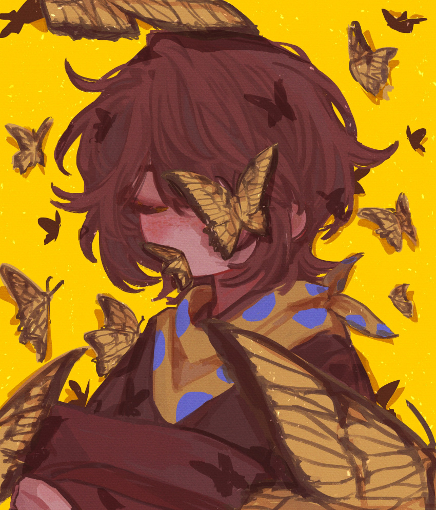 Safebooru - 0601fuyu 1other absurdres bandana brown hair brown shirt ...