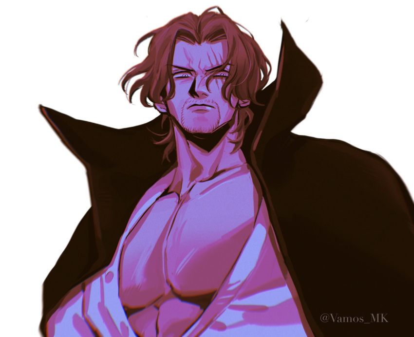 Safebooru - 1boy beard stubble black cape cape closed mouth commentary facial hair high collar ...