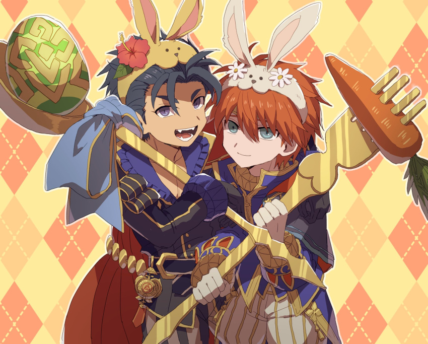Safebooru - 2boys alternate costume animal ears blue eyes blue hair ...