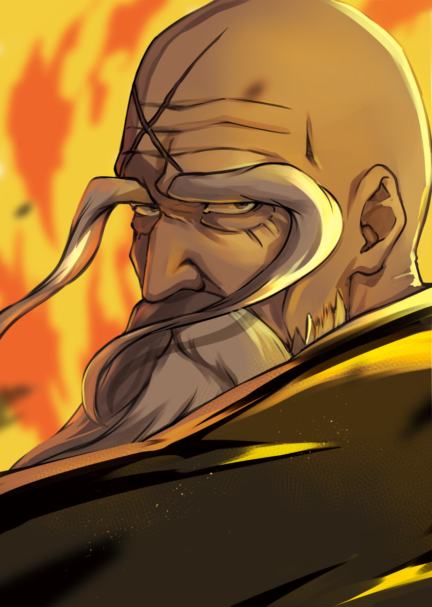 Safebooru - 1boy absurdres bald beard bleach close-up commentary cross ...