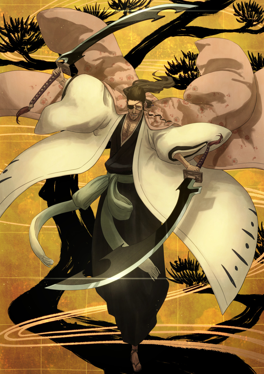 Safebooru - 1boy absurdres bankai beard black hair black kimono bleach ...