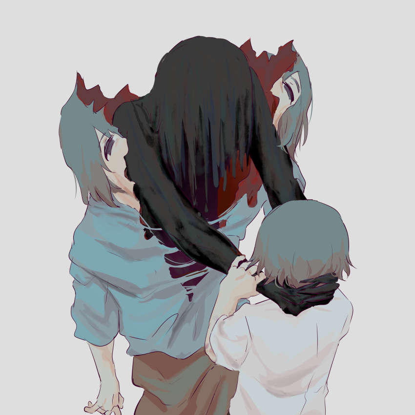 Safebooru - 1boy 1girl absurdres avogado6 black hair black skin blue ...