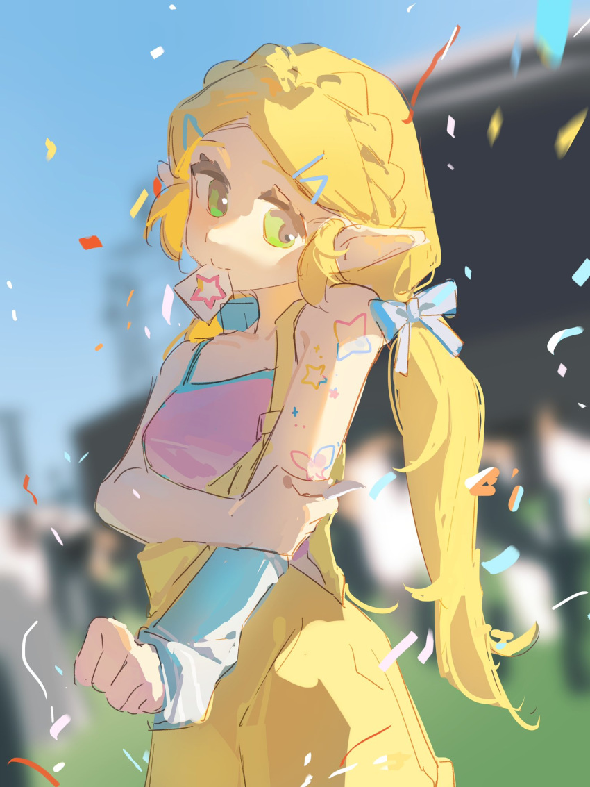 Safebooru - 1girl alternate costume alternate hairstyle arm tattoo bare shoulders blonde hair ...