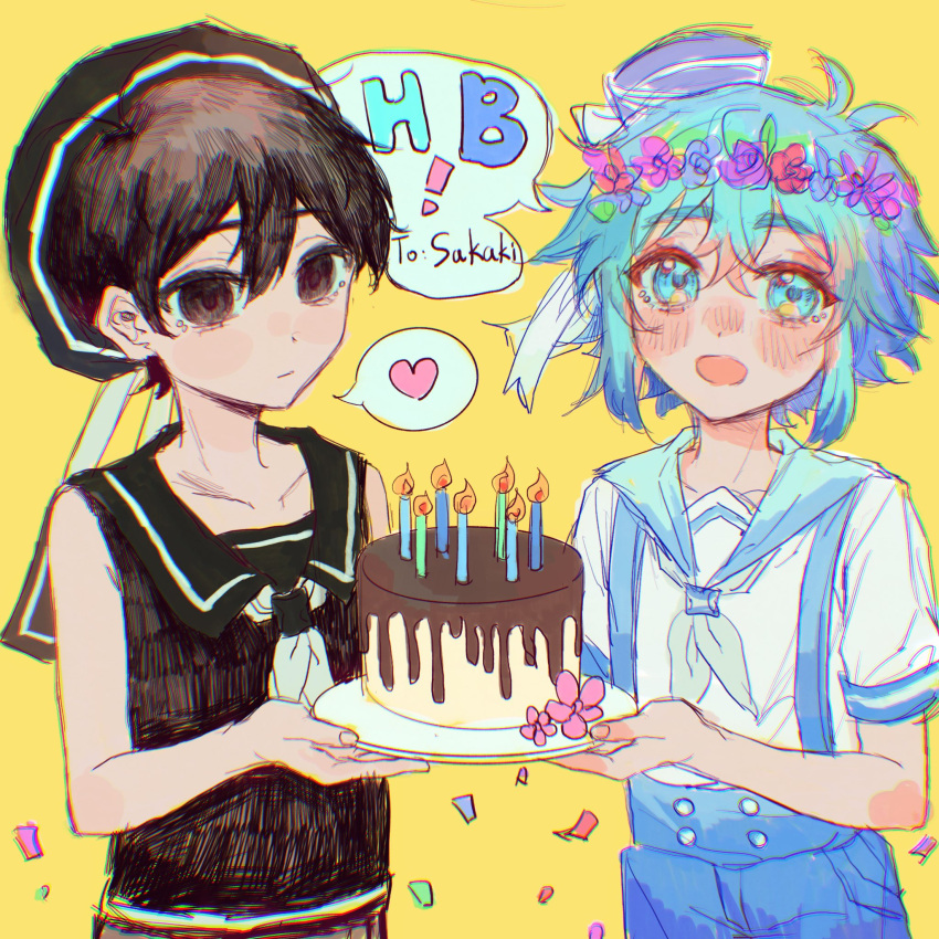 Safebooru - 2boys :d alternate costume alternate skin color antenna ...