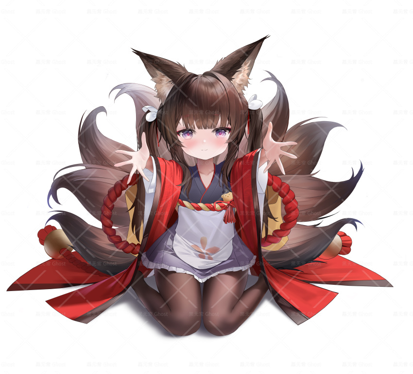 Safebooru - 1girl absurdres amagi-chan (azur lane) animal ear fluff animal ears arms up azur ...