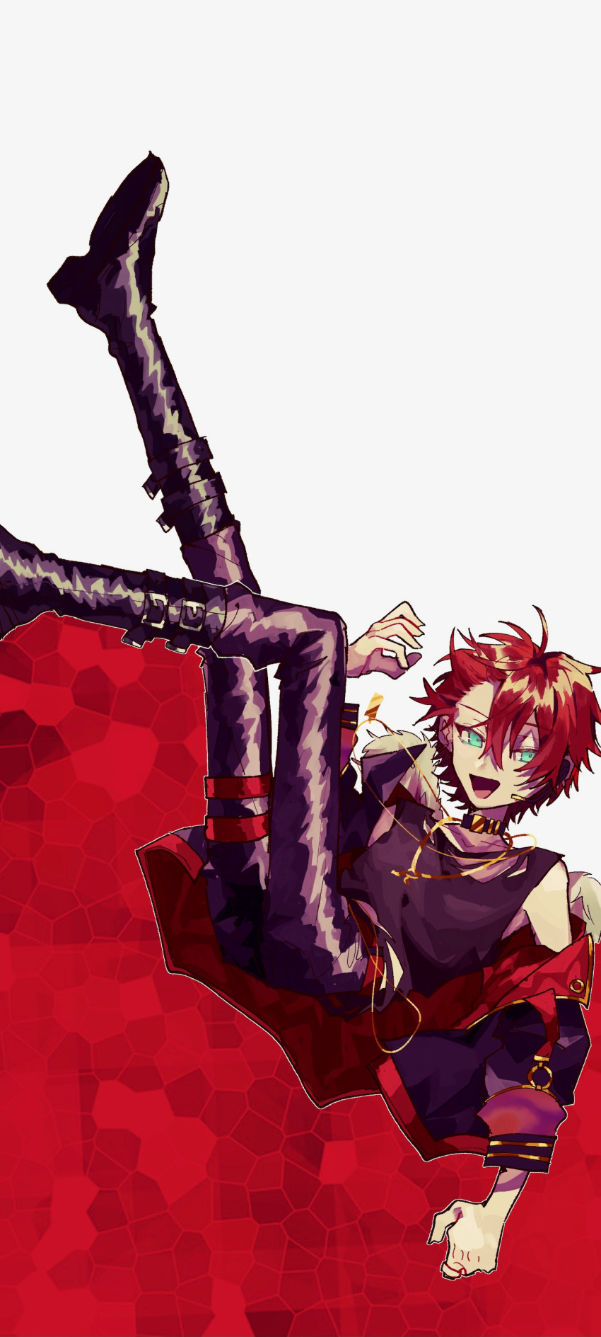 Safebooru - 1boy absurdres aqua eyes belt belt buckle belt collar black belt black footwear ...