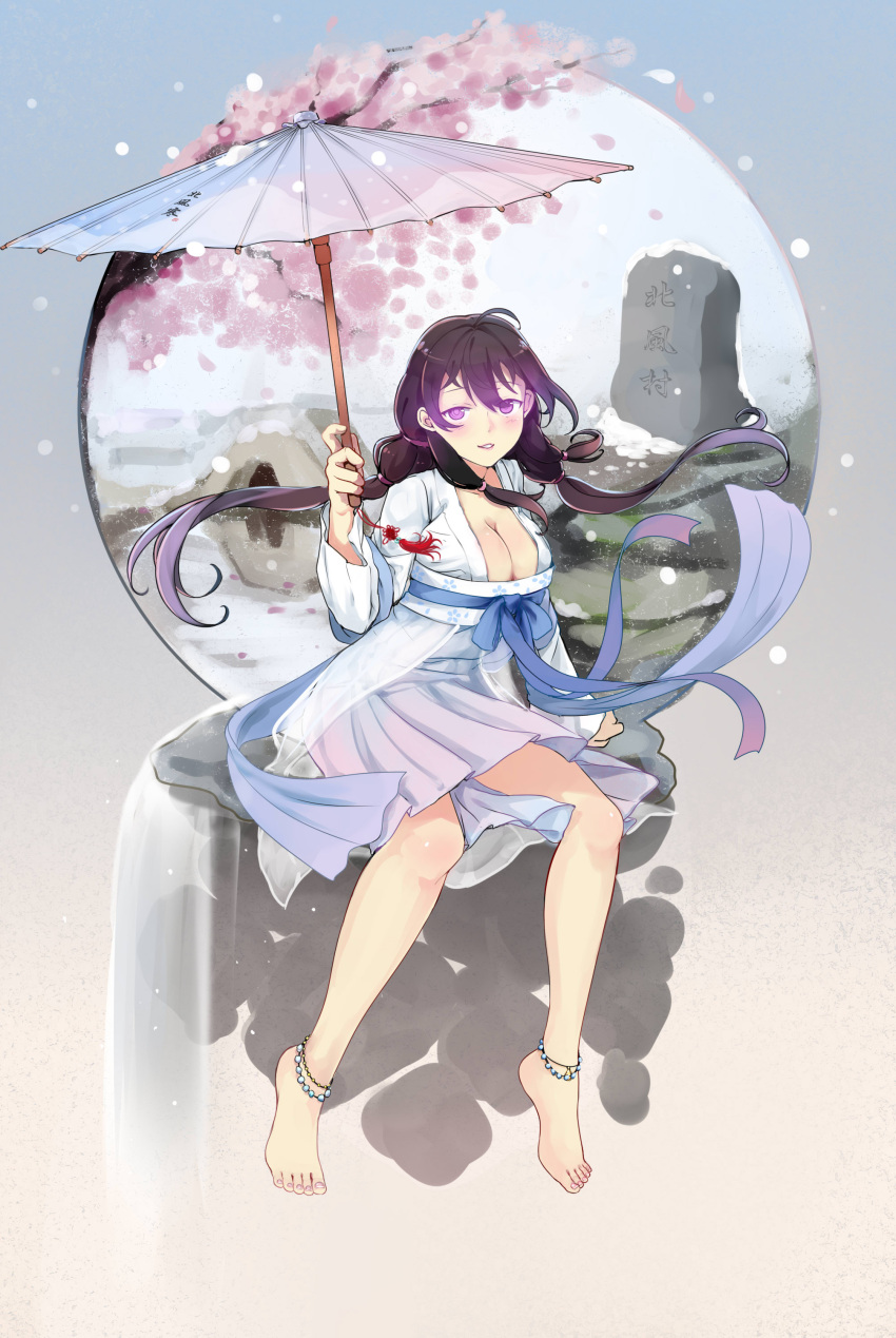 Safebooru - 1girl absurdres ahoge barefoot beifeng han black hair blush breasts chinese clothes ...