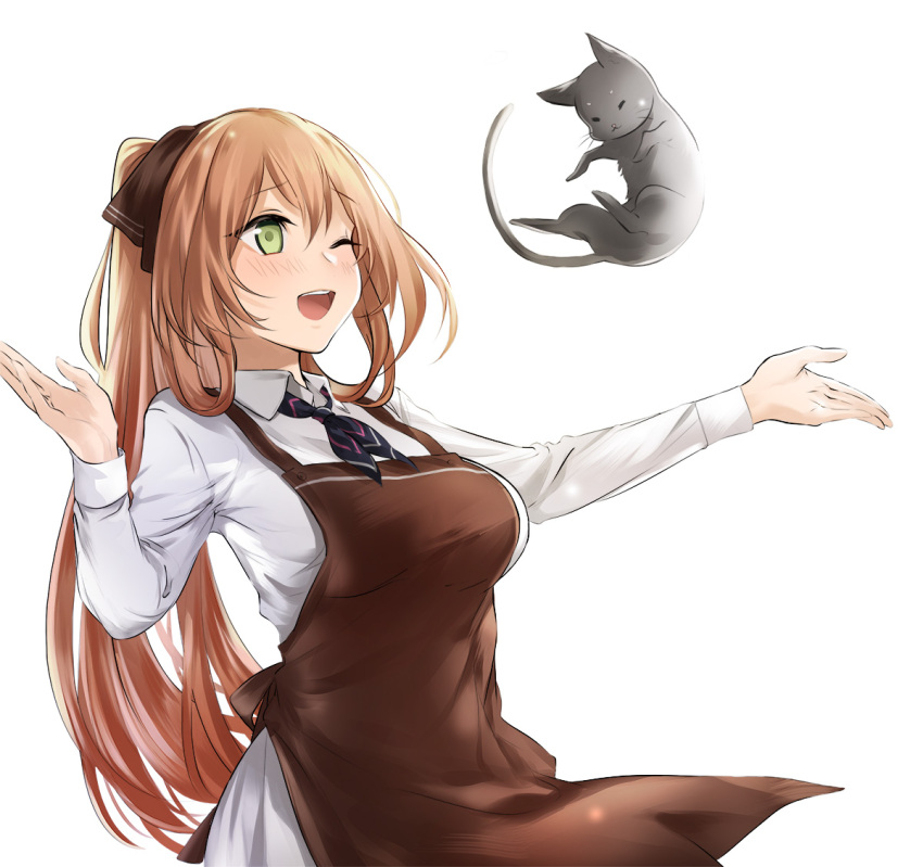 Safebooru - 1girl alternate costume alternate hairstyle apron ascot ...