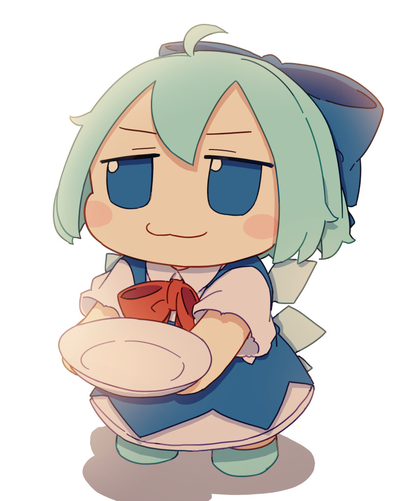 Safebooru - 1girl absurdres ahoge blue bow blue dress blue eyes blue hair blue shoes blush ...