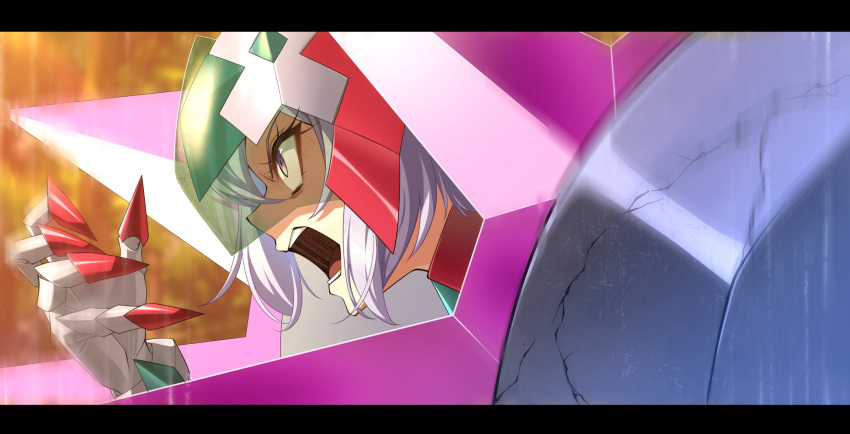 Safebooru - 1girl angry armor assault visor clawed gauntlets close-up constricted pupils crack ...