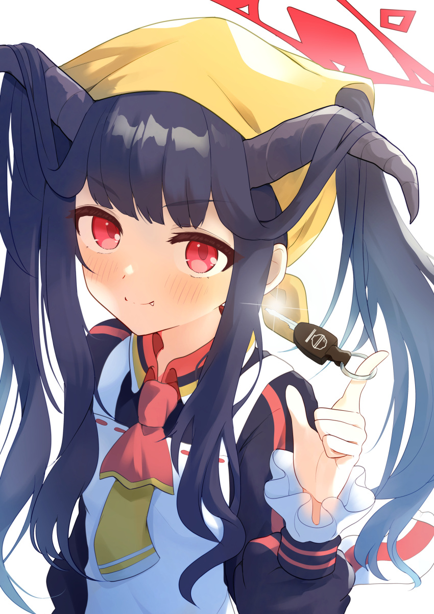 Safebooru - >:) 1girl absurdres aoto mei apron black dress black hair ...