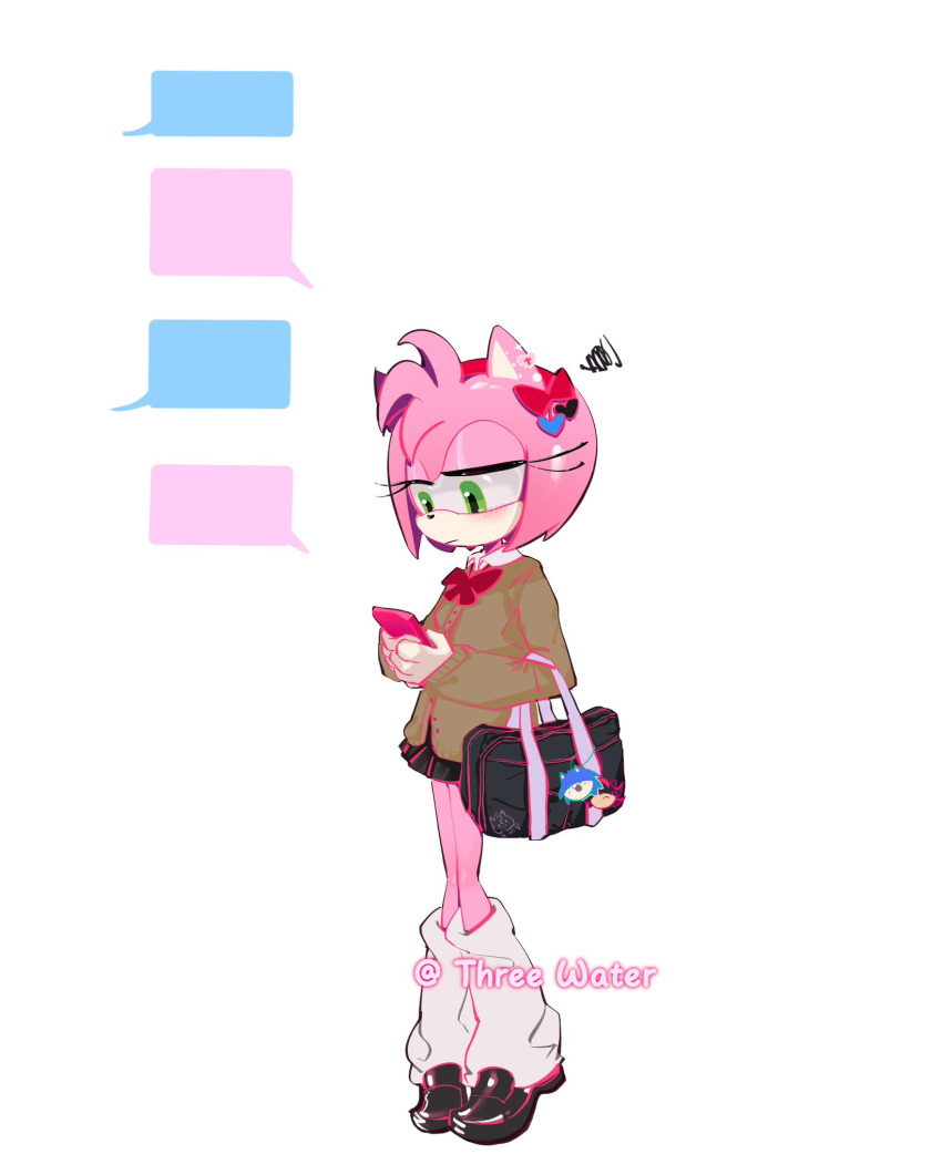 Safebooru - 1girl alternate costume amy rose animal ears animal nose bag black bag black shoes ...