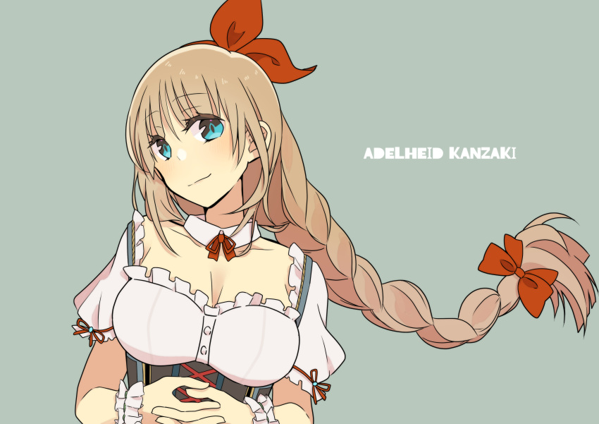 Safebooru - 1girl absurdres aqua eyes blonde hair braid breasts dirndl german clothes hachiji ...