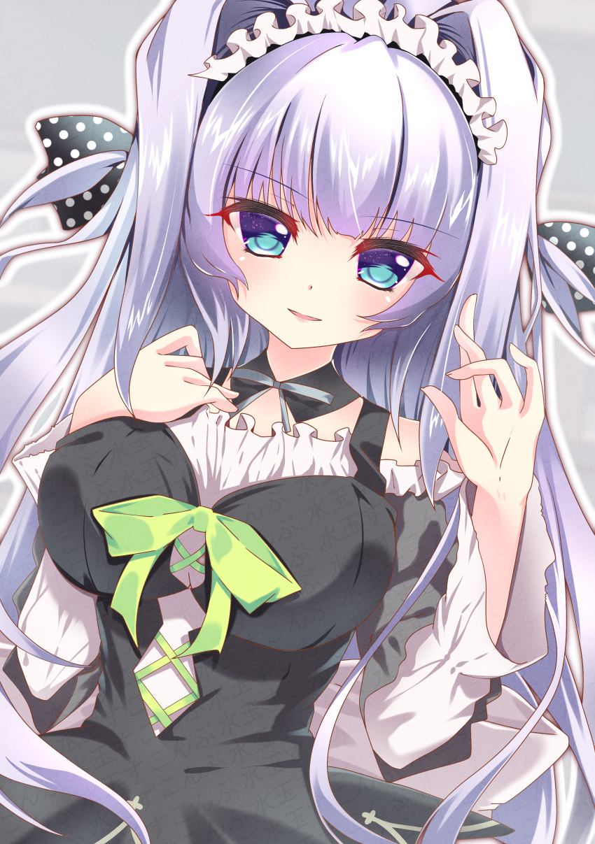 Safebooru - 1girl 9-nine- absurdres alternate costume back bow bare shoulders black bow black ...