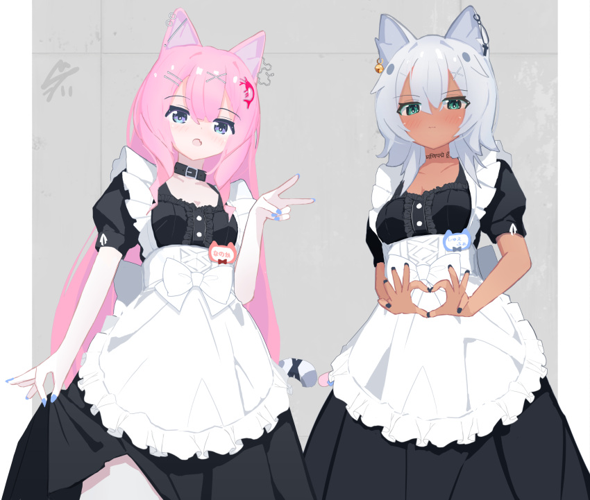 Safebooru - 1girl animal ear fluff animal ears apron blue eyes breasts choker collar collarbone ...