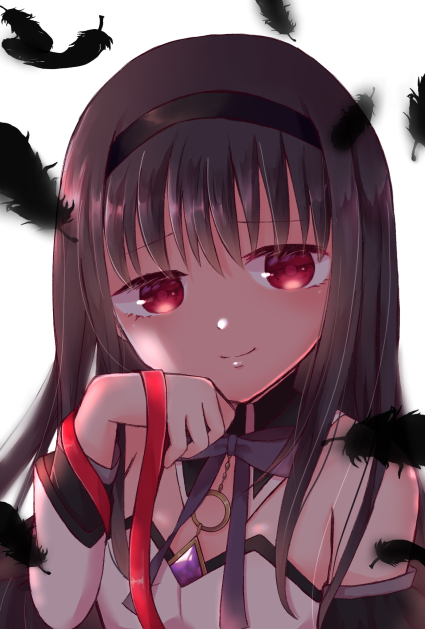 Safebooru - 1girl akemi homura bare shoulders black hair looking at viewer mahou shoujo madoka ...