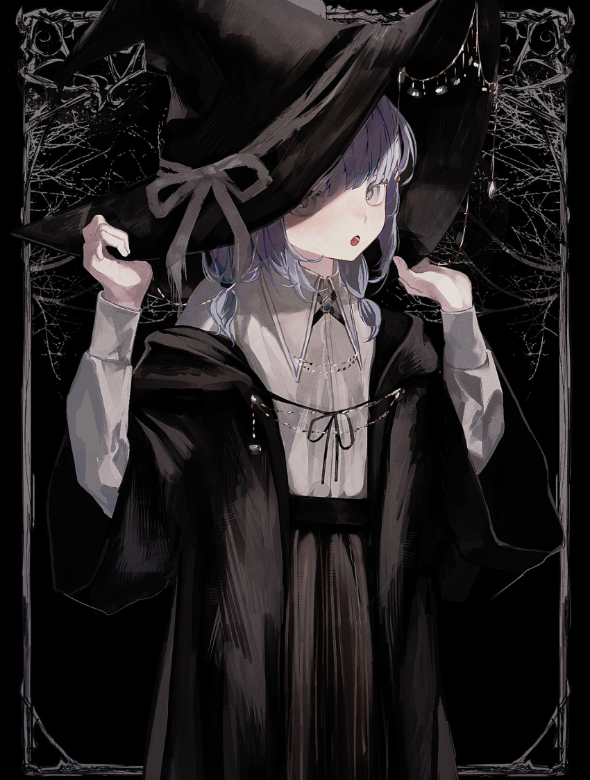 Safebooru 1girl Adjusting Clothes Adjusting Headwear Black Coat Coat 5855