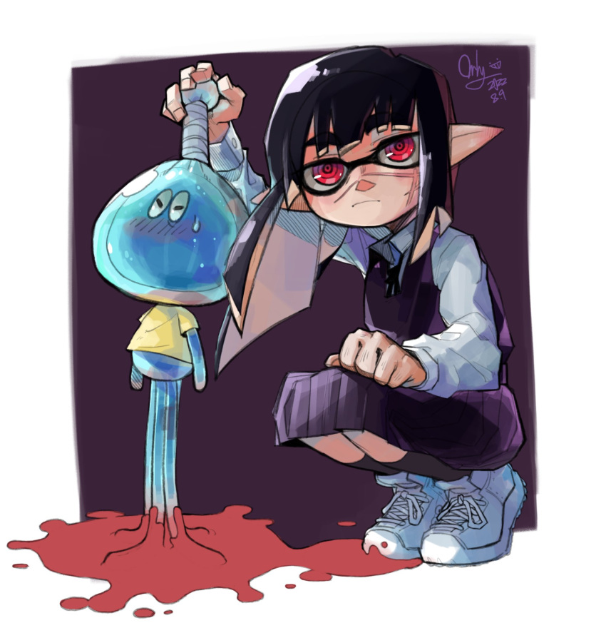 Safebooru - 1girl alternate species black hair black socks chainsaw man commentary cross scar ...