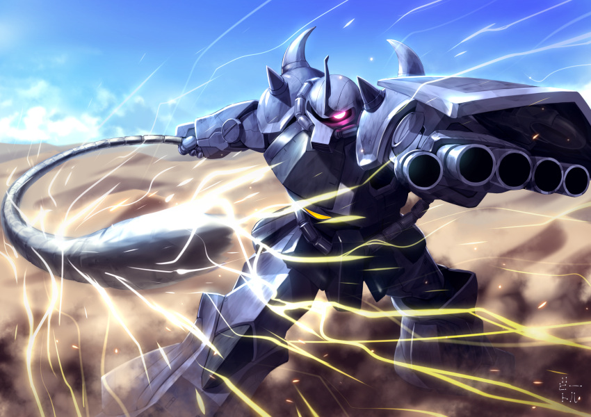 Safebooru - aiming bettle (b s a n) cable clouds cloudy sky commentary ...