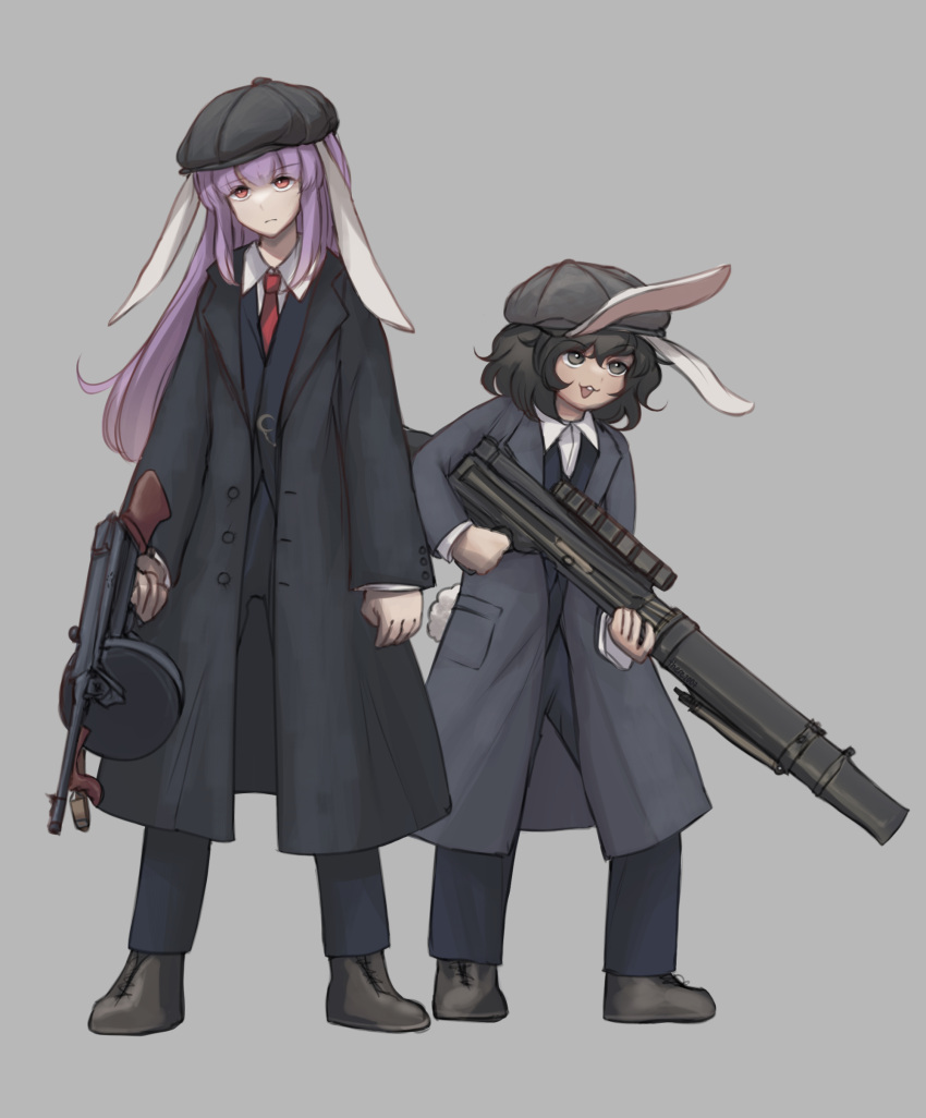 Safebooru - 2girls absurdres black coat black hat black suit coat ...