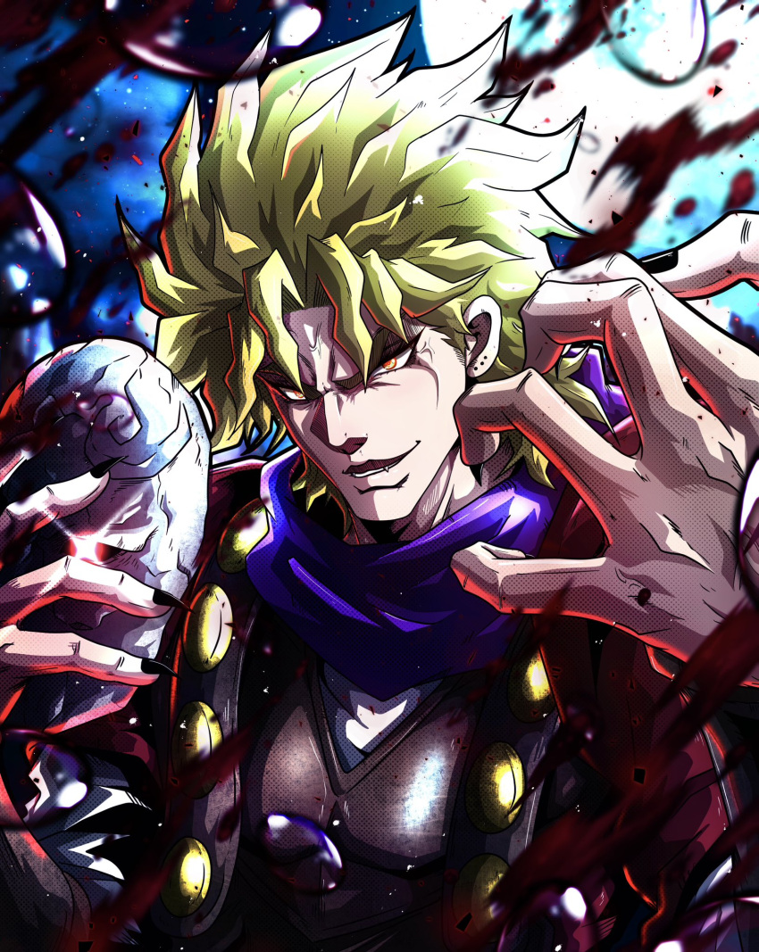 Safebooru - 1boy birthmark black nails blonde hair blood bracer claws ...