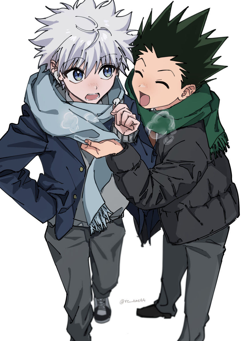 Safebooru - 2boys black hair blazer blue eyes closed eyes gon freecss ...