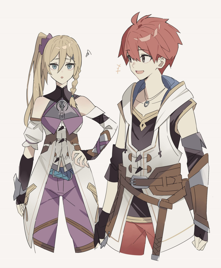 Safebooru - +++ 1boy 1girl adol christin belt black gloves blonde hair ...