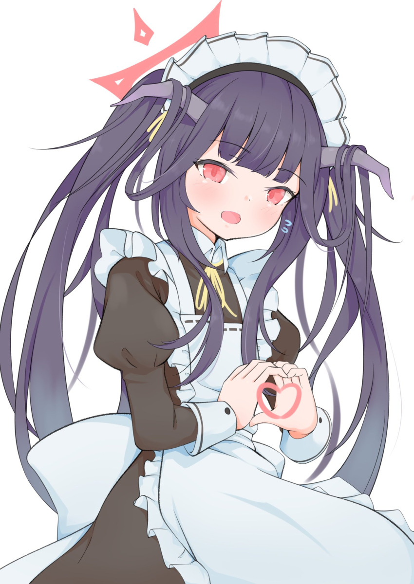 Safebooru - 1girl alternate costume apron black dress black hair blue ...