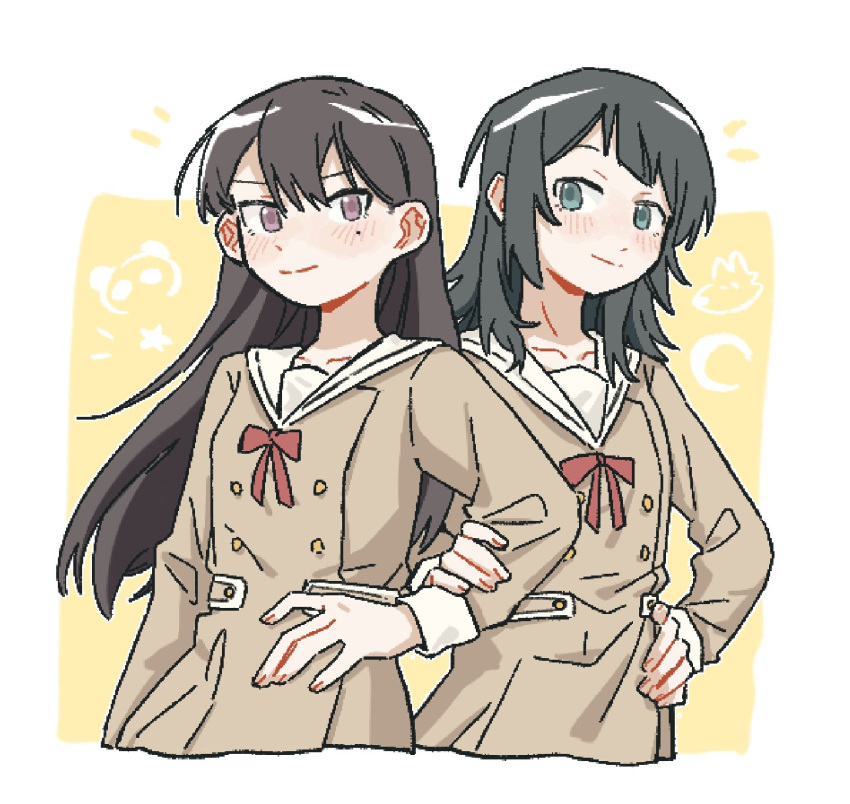 Safebooru - 2girls bang dream! bang dream! it's mygo!!!!! black hair blue eyes blush brown dress ...