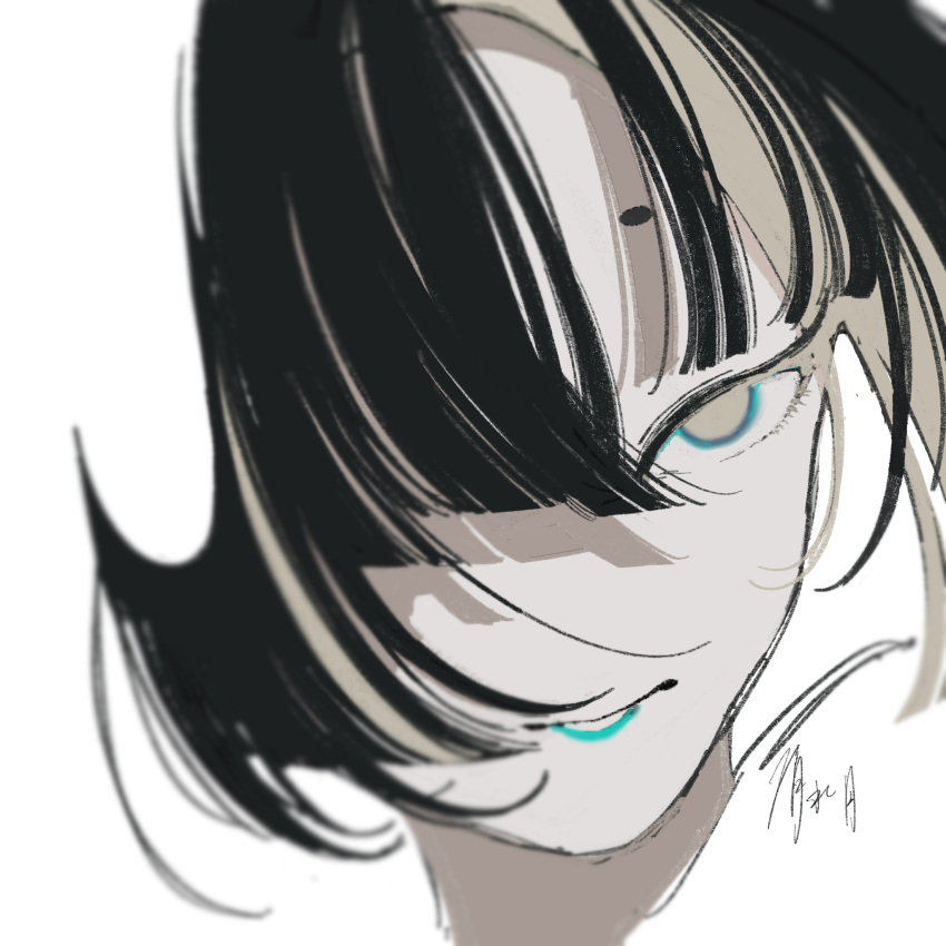 Safebooru - 1boy androgynous black hair blue lips commentary floating ...