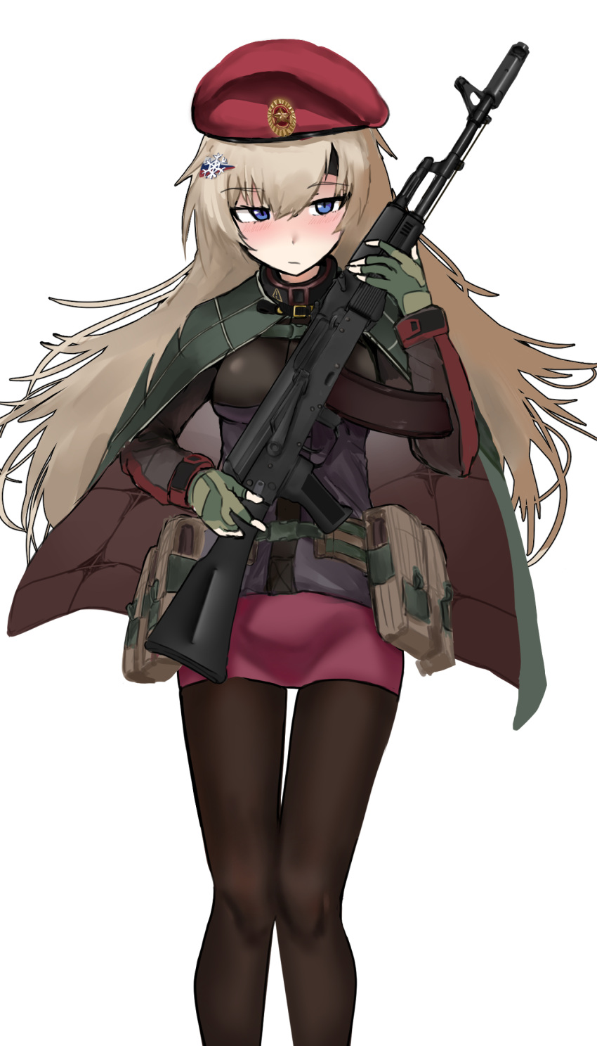 Safebooru 1girl Ak 74m Ak74m Girls Frontline Assault Rifle Beret