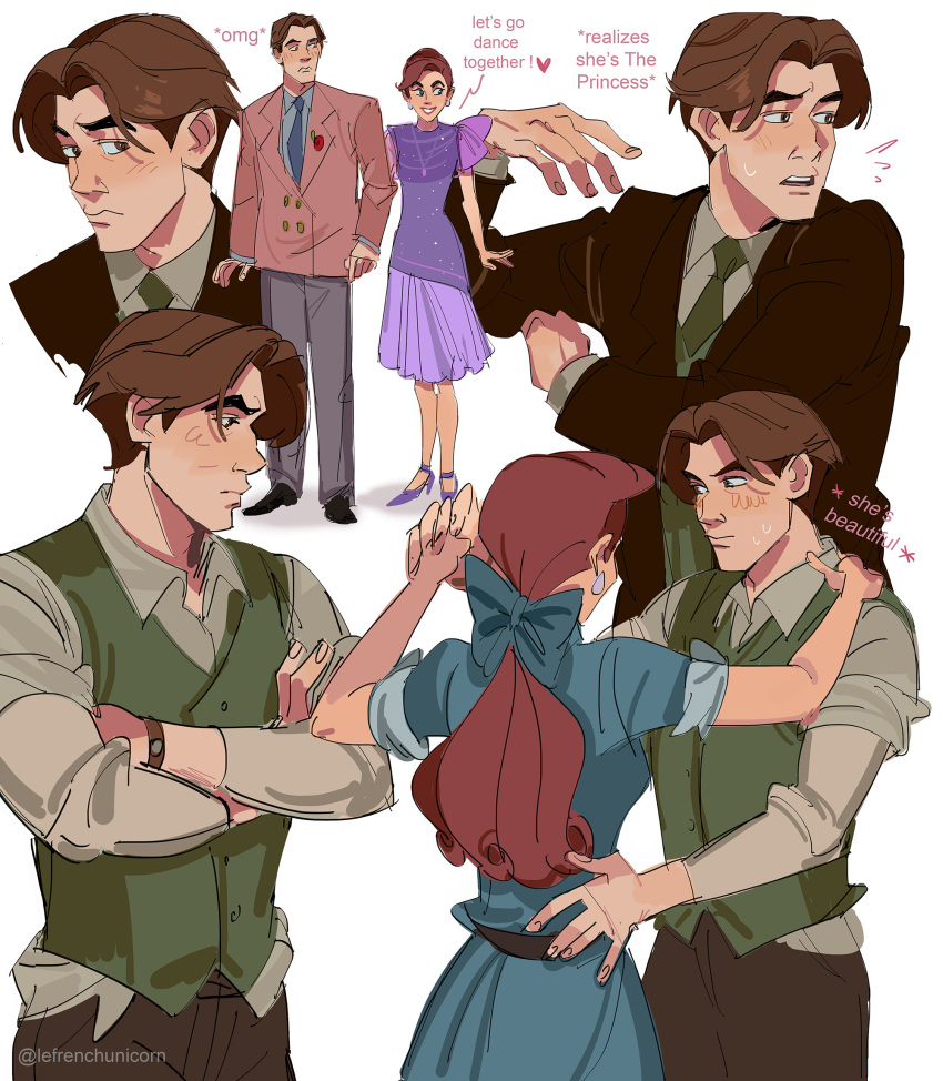 Safebooru - 1boy 1girl anastasia (1997) anya (anastasia) back blue bow ...