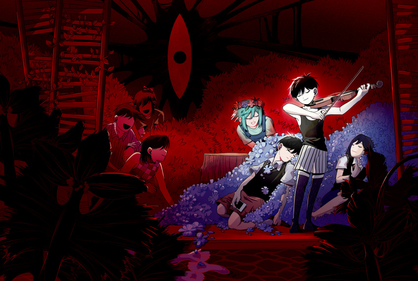 Safebooru - 2girls 5boys absurdres aubrey (headspace) (omori) aubrey ...