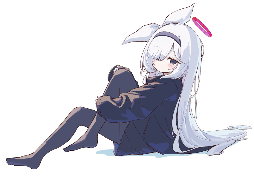 Safebooru - 1girl absurdres aoi tori black eyes black pantyhose blue archive closed mouth grey ...