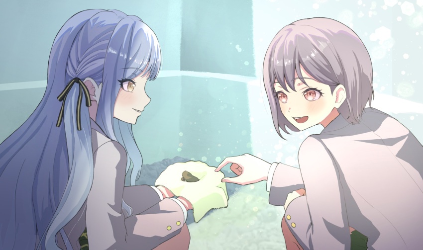 Safebooru - 2girls bang dream! bang dream! it's mygo!!!!! black ribbon blue hair claya67443 ...