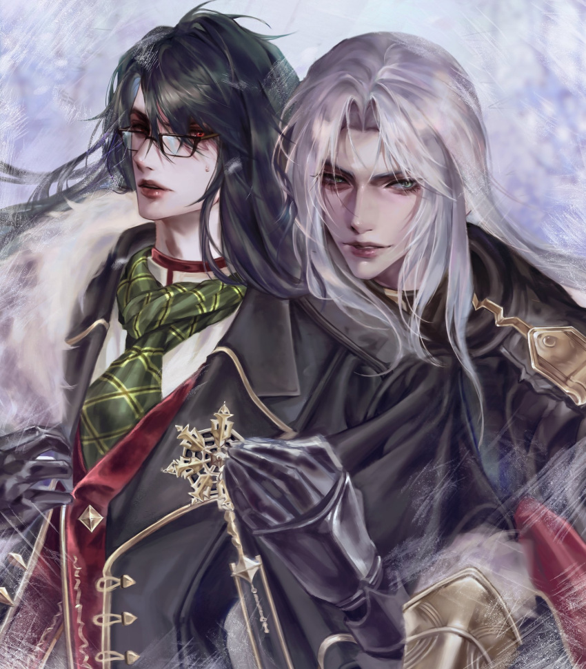 Safebooru - 2boys black coat black gloves black hair clawed gauntlets ...