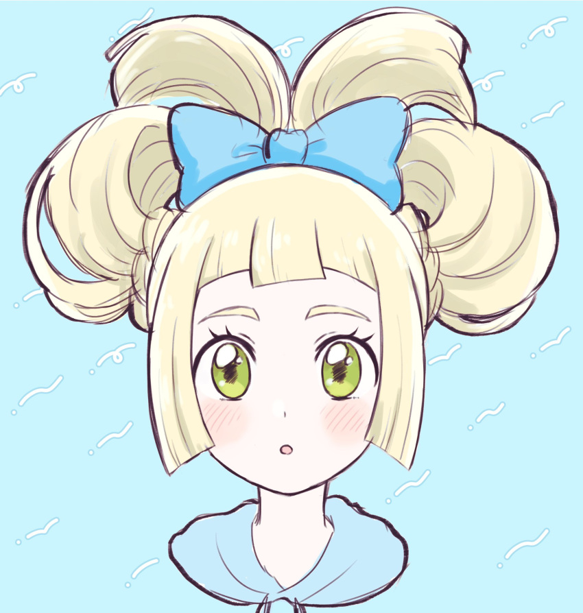 Safebooru - 1girl :o alternate hairstyle blonde hair blue bow blush bow commentary request ...