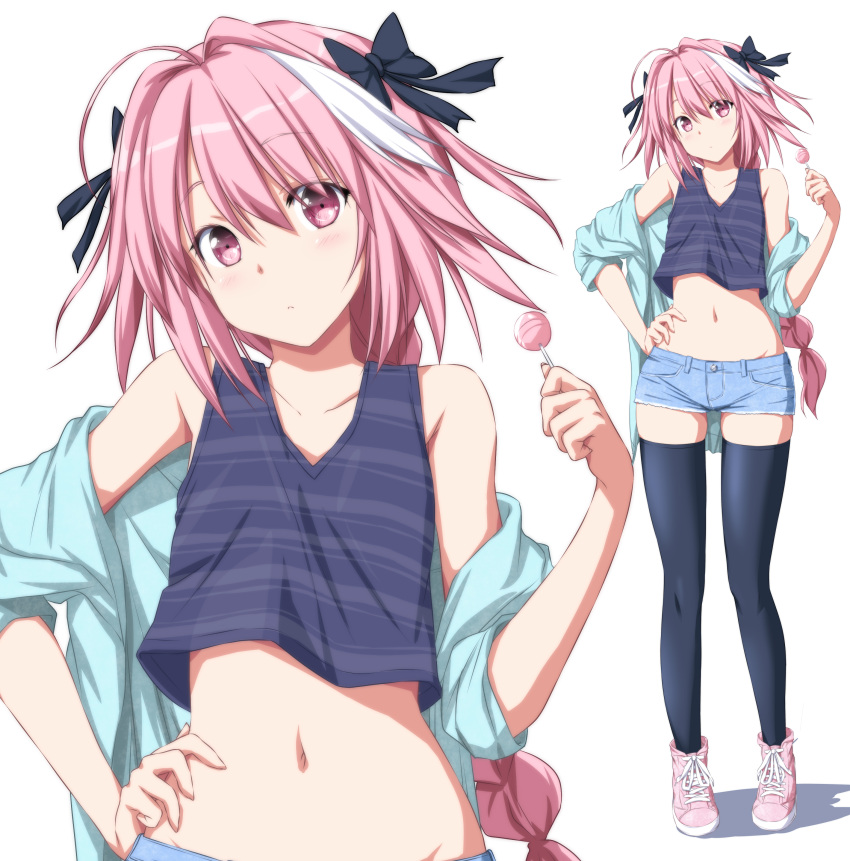 Safebooru - 1boy absurdres ahoge alternate costume astolfo (fate) bare shoulders black bow black ...