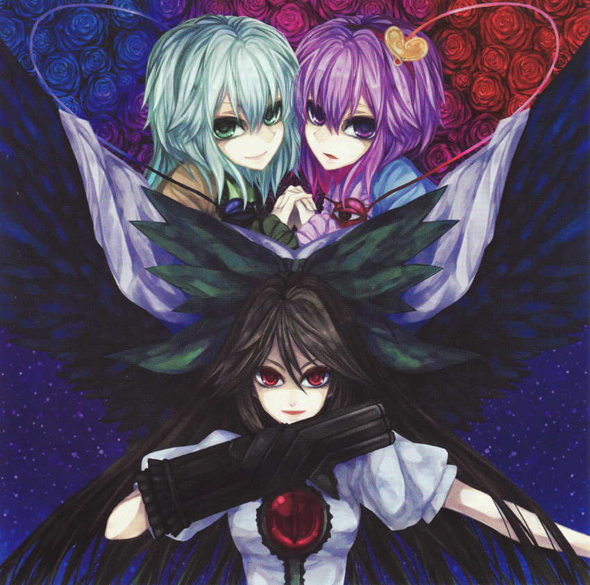 Safebooru - alternate weapon arm cannon black hair blue rose flower ...